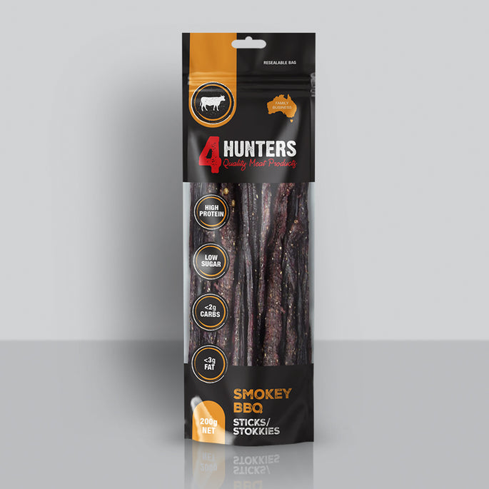 200g Double Smoke BBQ - Jerky / Stokkies – 4 Hunters Biltong