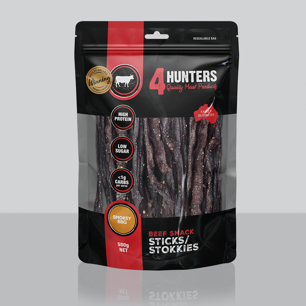 500g Double Smoke BBQ - Jerky / Stokkies – 4 Hunters Biltong